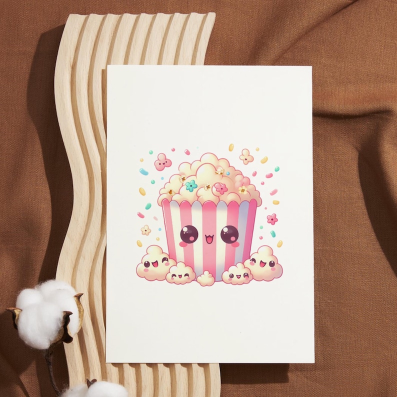 Kawaii Popcorn PNG, Cute Png, Party Png, Chibi Style, Kawaii Png ...
