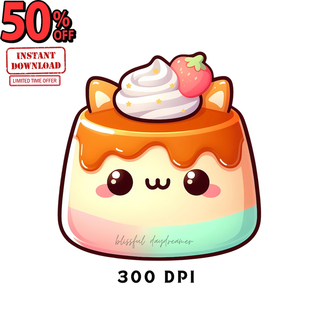 Kawaii Flan Cat PNG, Cat Png, Cute Png, Chibi Style, Kawaii Png, Kawaii ...