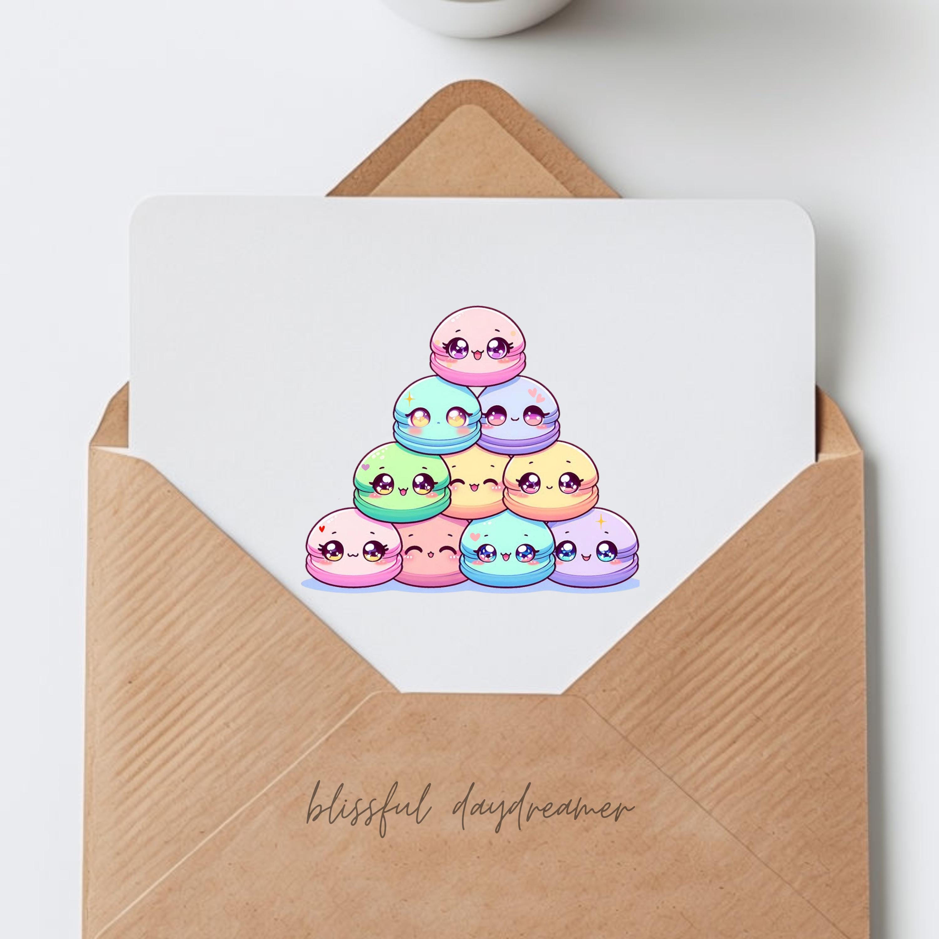 Blushing Macarons Png, Pastel Colors, Chibi Style, Kawaii Png, Kawaii ...