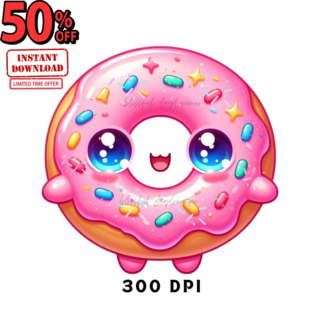 Kawaii Donut Png, Pink Design Png, Chibi Style, Kawaii Png, Kawaii ...