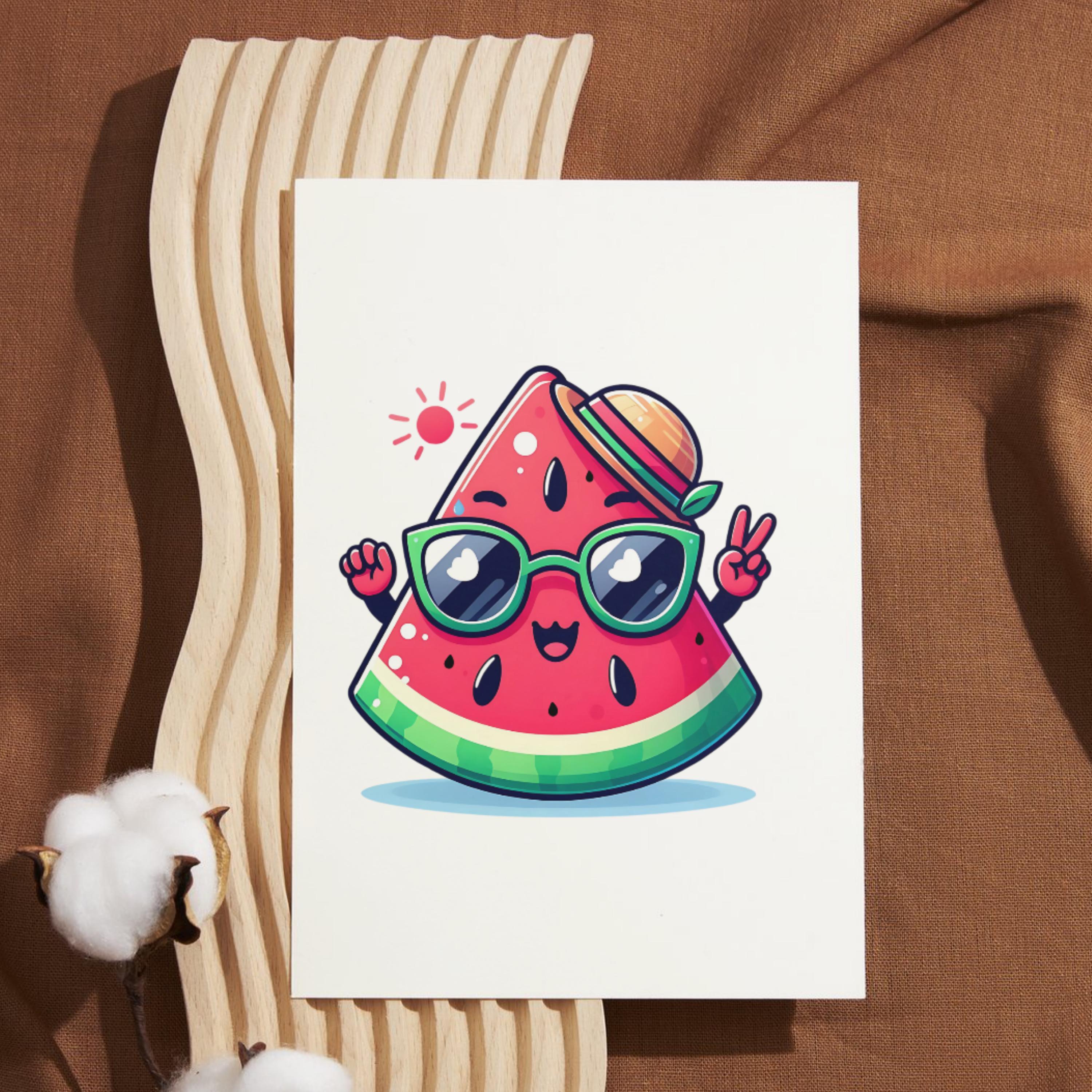 Kawaii Watermelon Slice PNG, Summer Png, Chibi Style, Kawaii Png ...