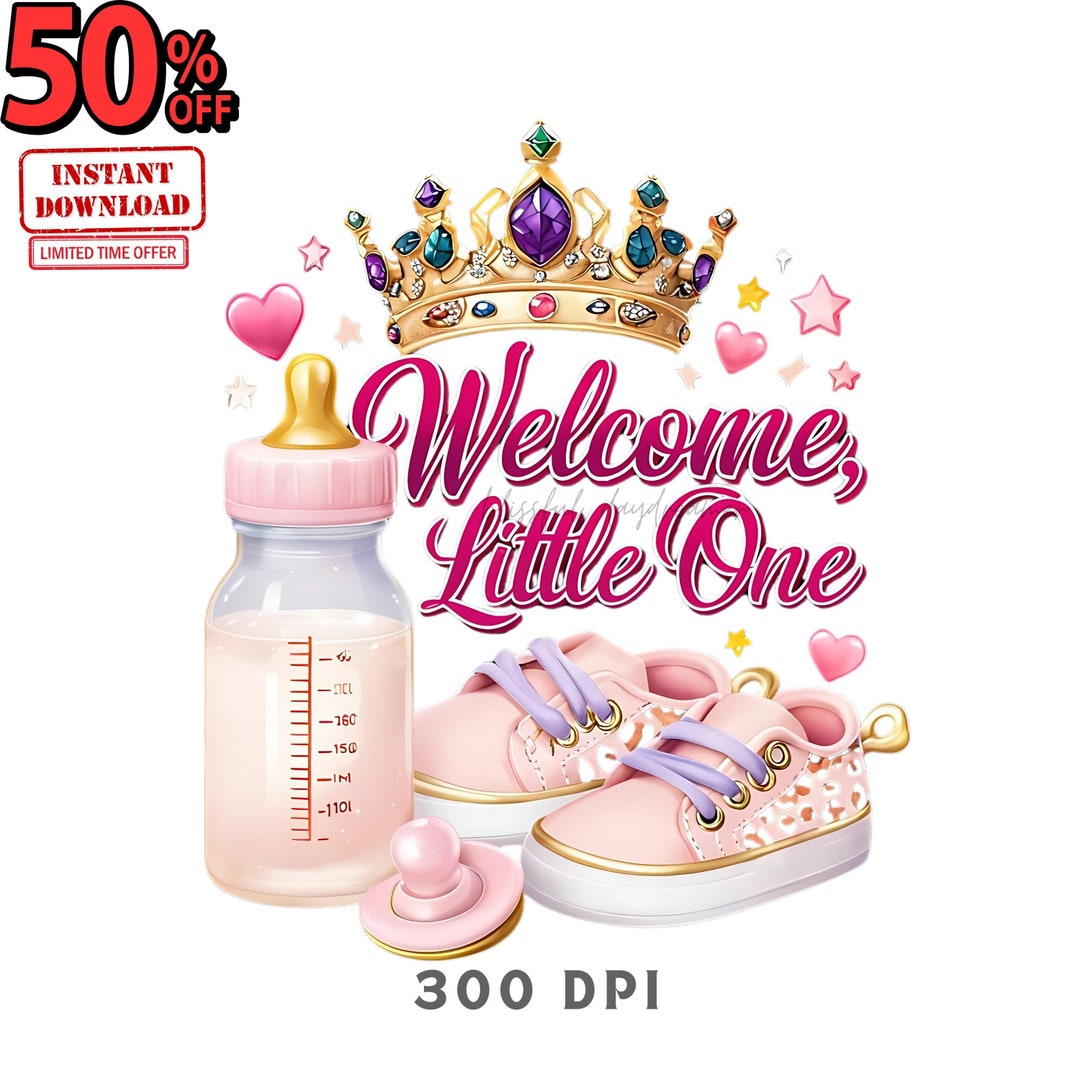 Welcome Little One Png, Baby Girl Png, Pink Leopard Print, Trendy Girl ...