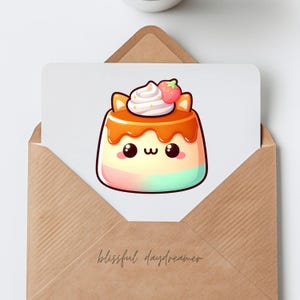 Kawaii Flan Cat PNG, Cat Png, Cute Png, Chibi Style, Kawaii Png, Kawaii ...