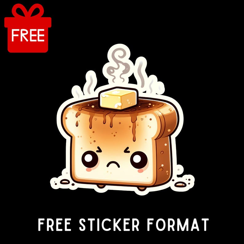 Kawaii Grumpy Toast PNG, Funny Png, Grumpy Png, Chibi Style, Kawaii ...
