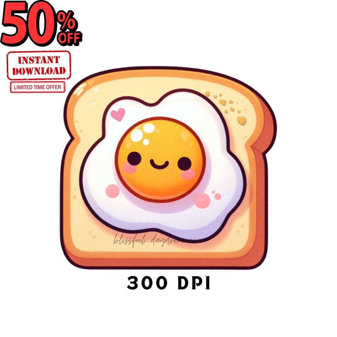 Kawaii Toast With Happy Egg PNG, Cute Png, Chibi Style, Kawaii Png ...