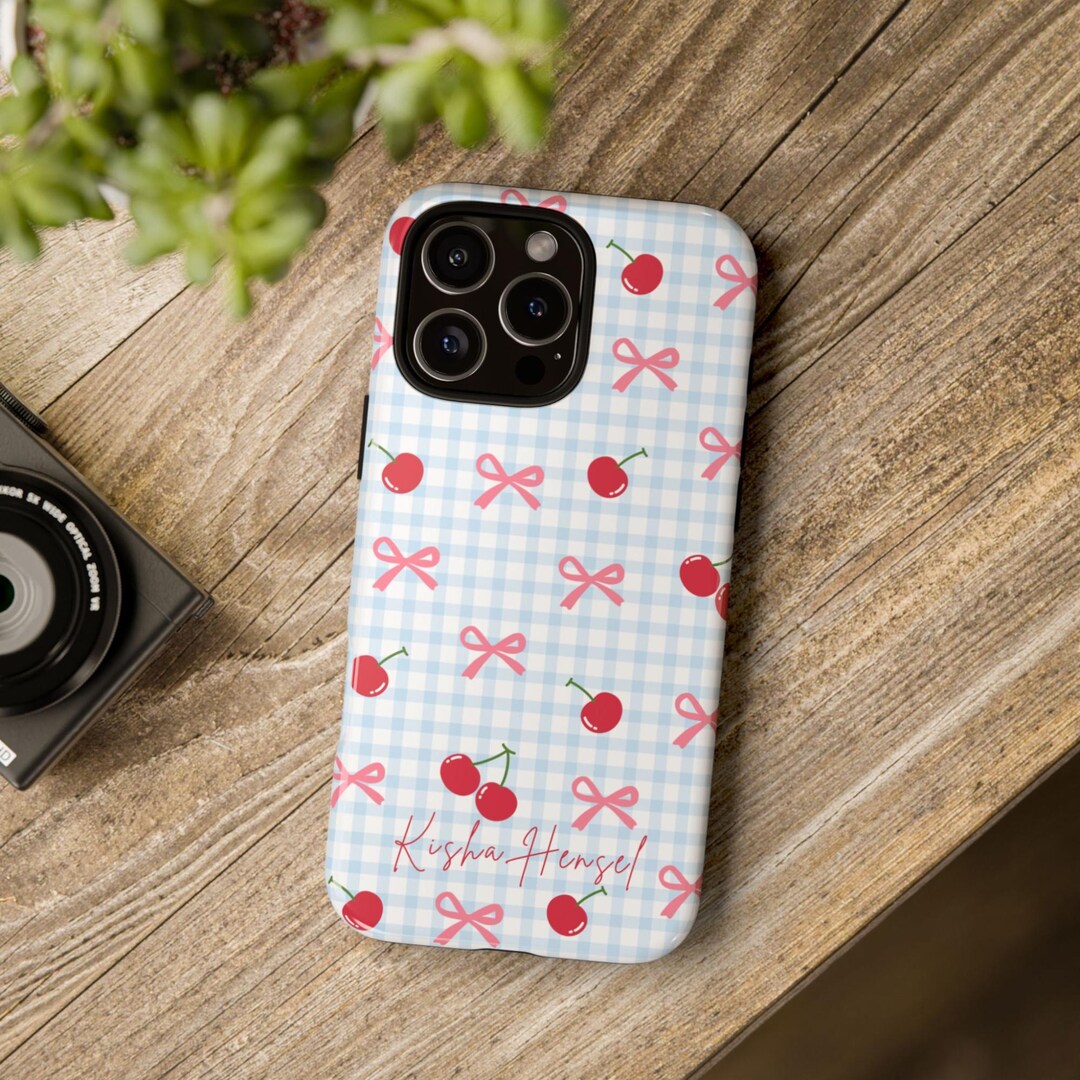 Custom Cherry Coquette Phone Case: Vintage Bow Valentine Gift - Etsy