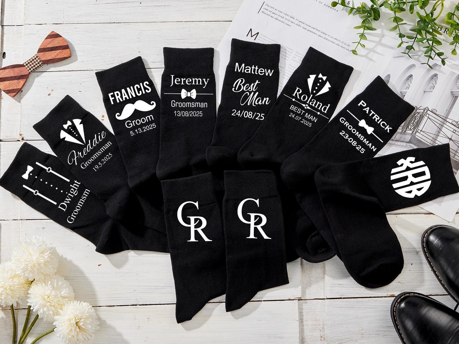 Personalized Wedding Socks Custom Groomsman Socks Best Man Socks ...