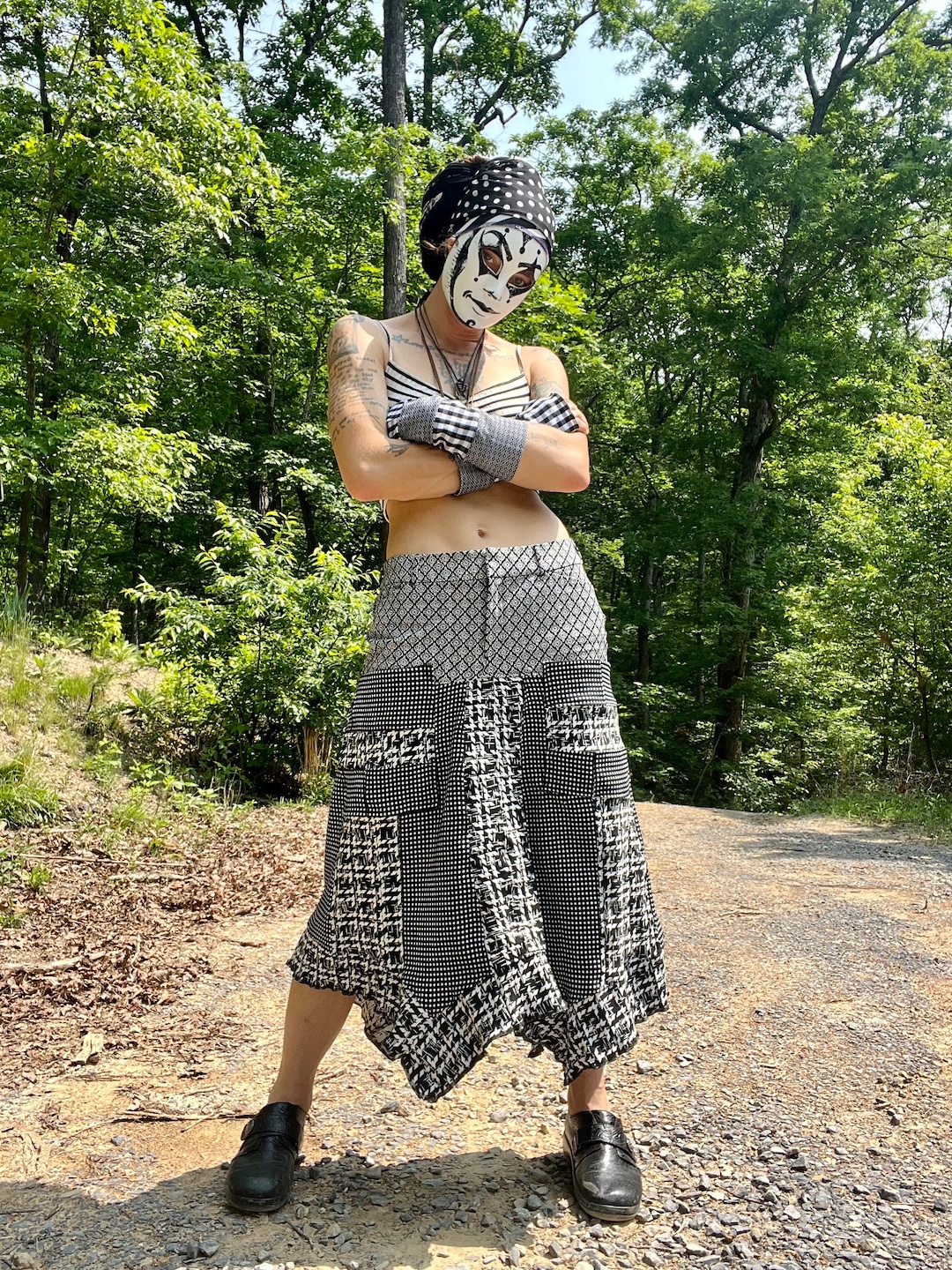 Jesters Playground Optical Illusion Trippy Asymmetrical Maxi Patchwork ...