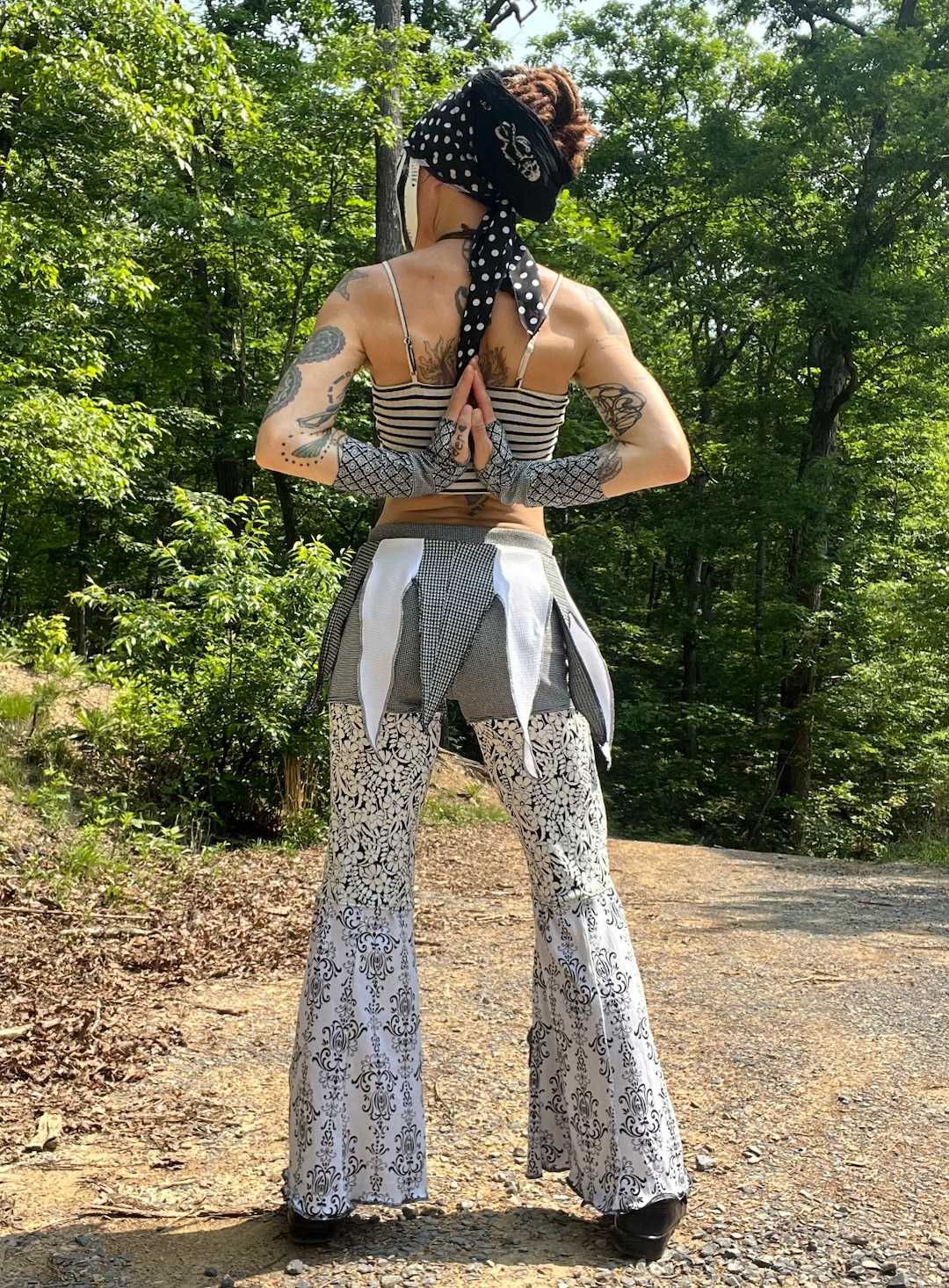 Black White Jesters Playground Belly Dance Pixie Point Flare Bloomer ...