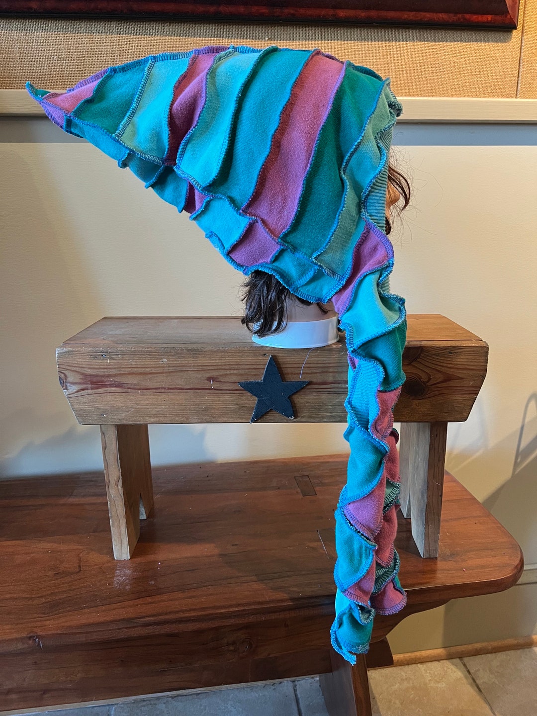 Pink Teal Sea Green Jester Beanie Fleece Wizard Hat Unisex - Etsy