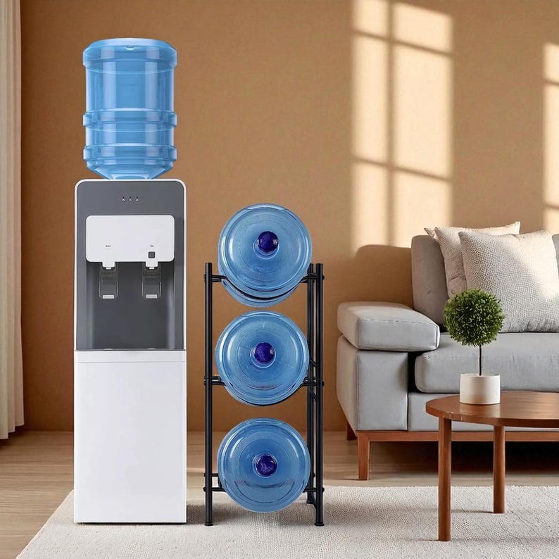 3-tier 5 Gallon Water Bottle Rack – Space-saving Metal Water Jug Holder ...
