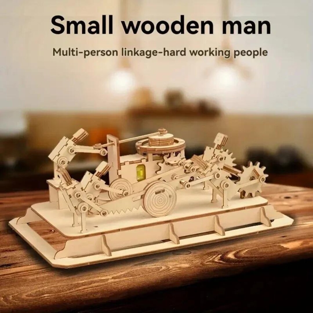 DIY 3D Wooden Mechanical Grinder Puzzle Model Creative Assembly Kit for ...