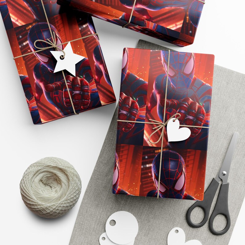 Spider-man Wrapping Paper Roll Comic Book Superhero Gift Wrap, Marvel ...
