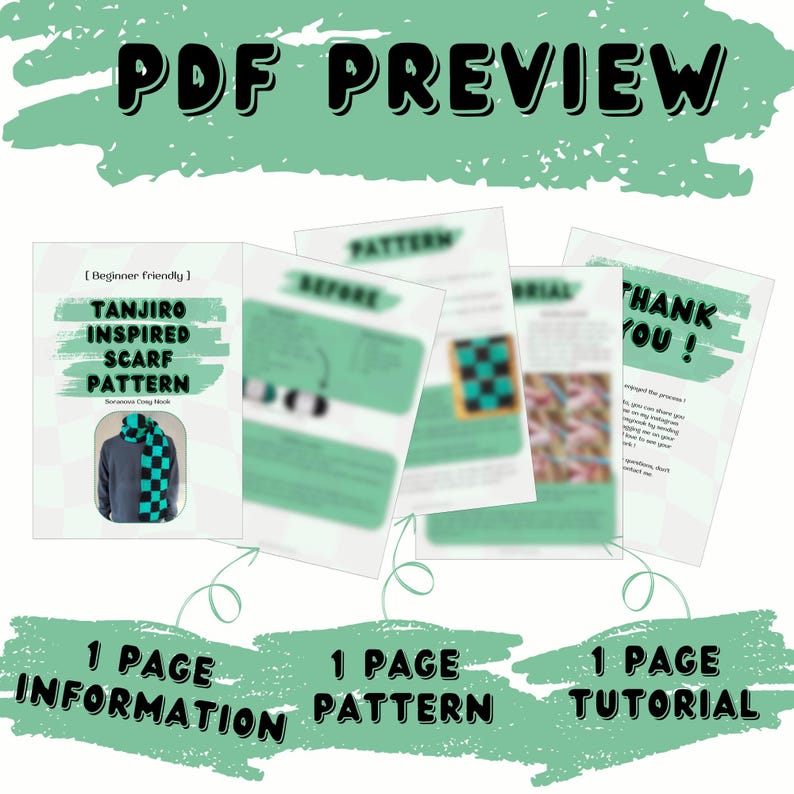 PDF Tanjiro Inspired Scarf Pattern - Etsy