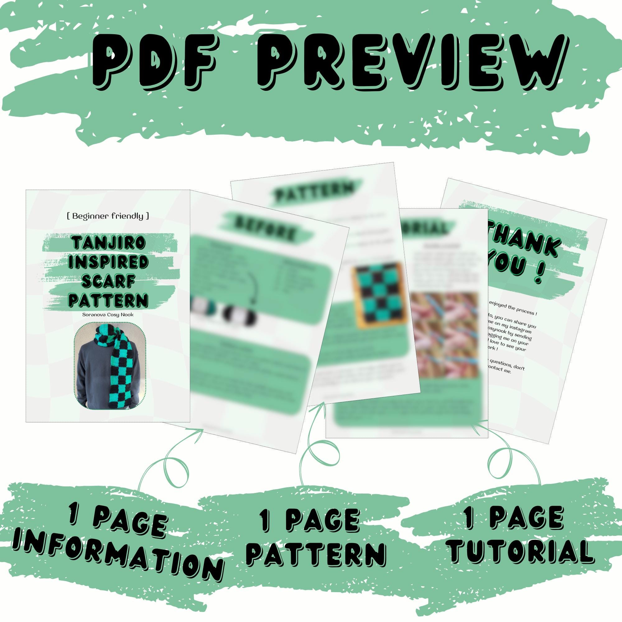 PDF Tanjiro Inspired Scarf Pattern - Etsy