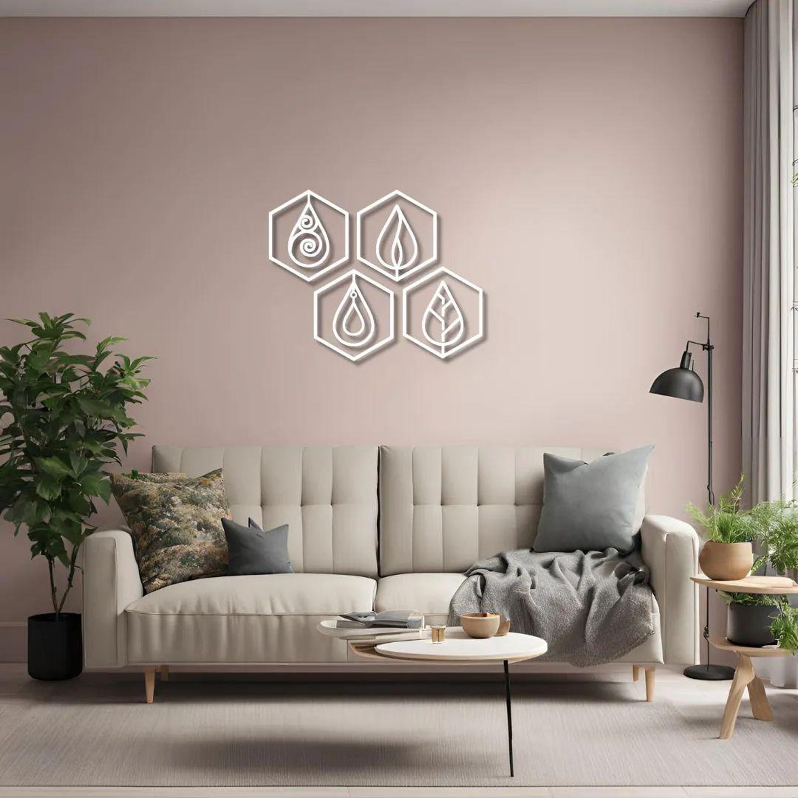 Living Room Decor - Large Metal Wall Decor - Modern Decor - Metal Wall ...