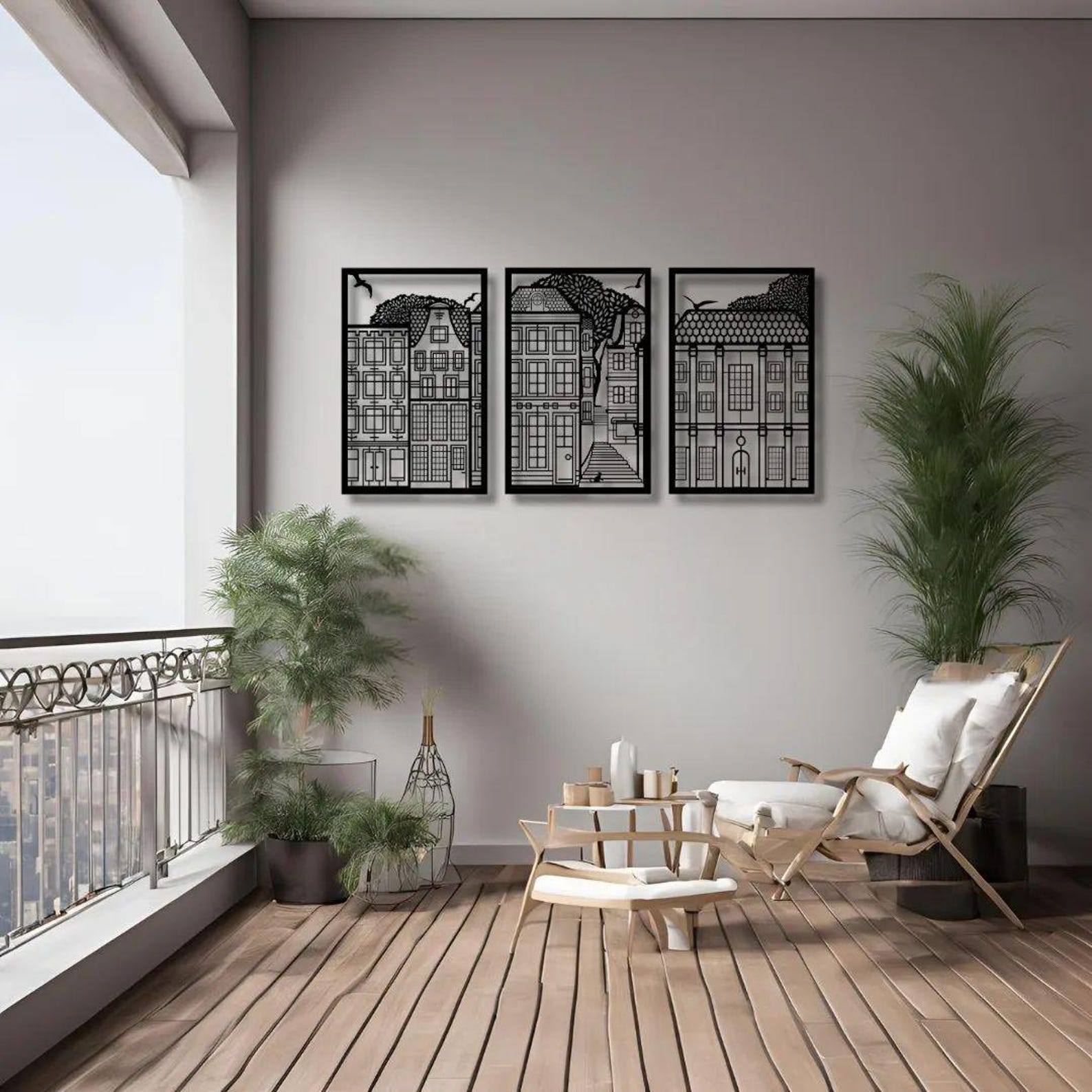 Living Room Decor - Large Metal Wall Decor - Modern Decor - Metal Wall ...