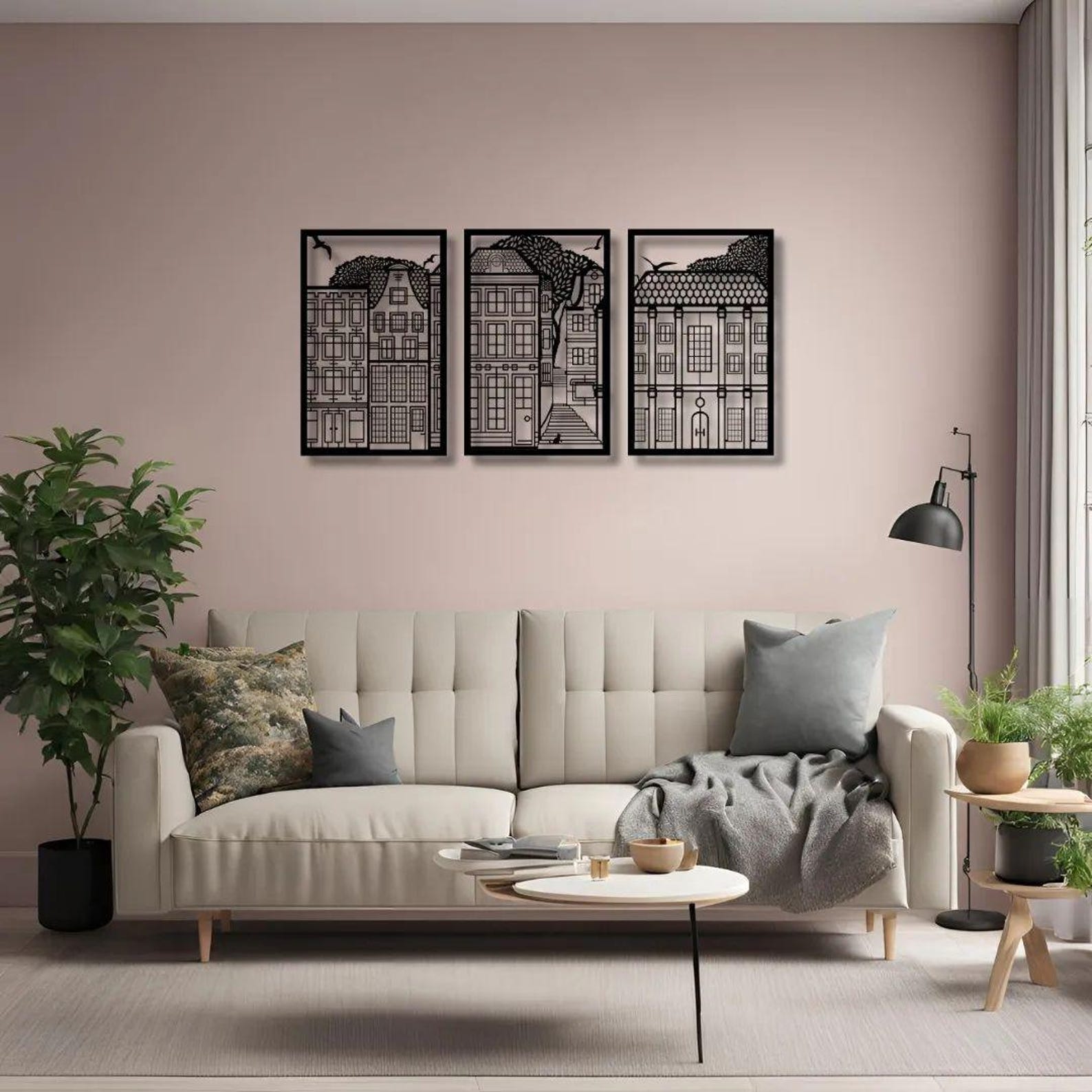 Living Room Decor - Large Metal Wall Decor - Modern Decor - Metal Wall ...