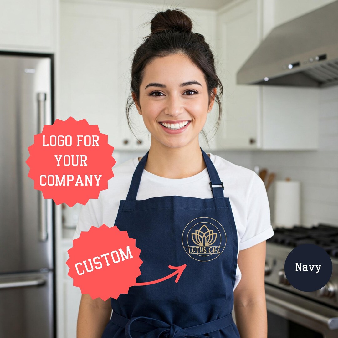 Personalized Logo Apron With Pockets Custom Logo Apron Restaurant Apron ...