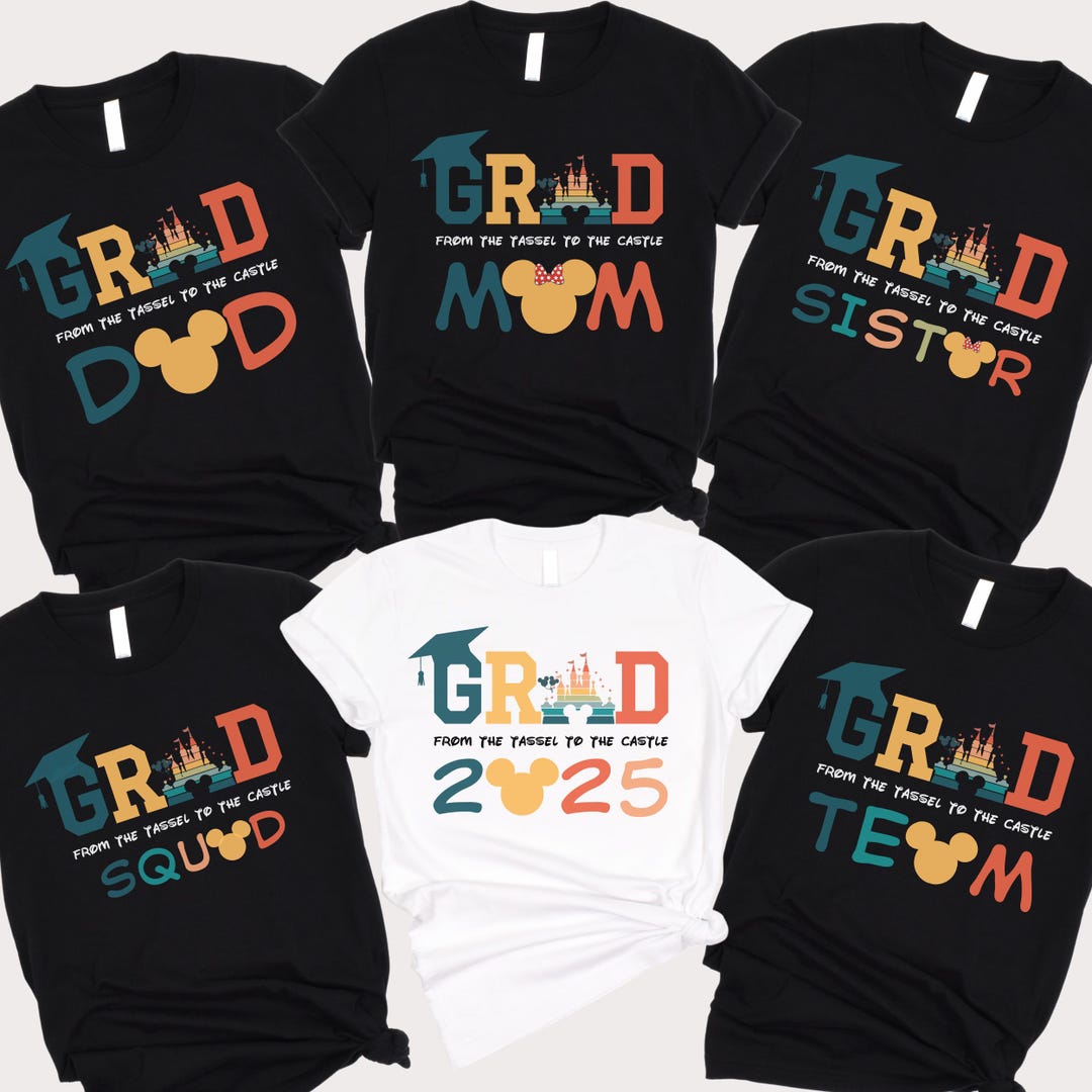 Custom Disney Grad 2025 Shirt Graduation Castle Family Trip Shirt Magic ...