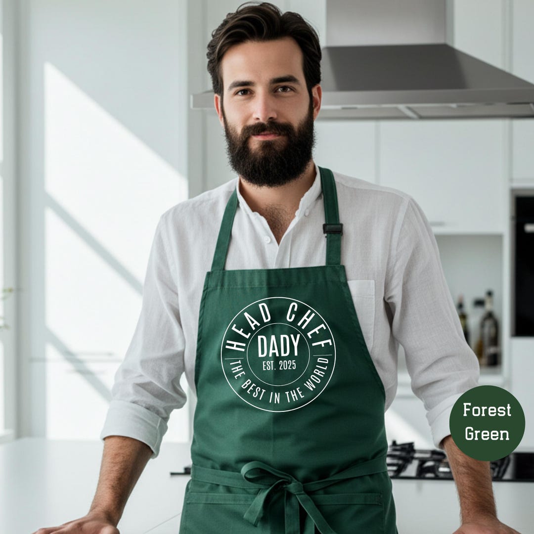 Funny Dad Apron Custom Est. 2025 Dad Apron Head Chef Dad Apron Custom ...