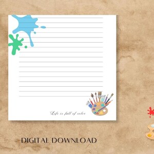 Life is Full of Color Printable Stationery, Vibrant Creative Writing ...