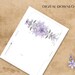 Printable Purple Paper, Watercolor Flower Stationery, Elegant Writing ...