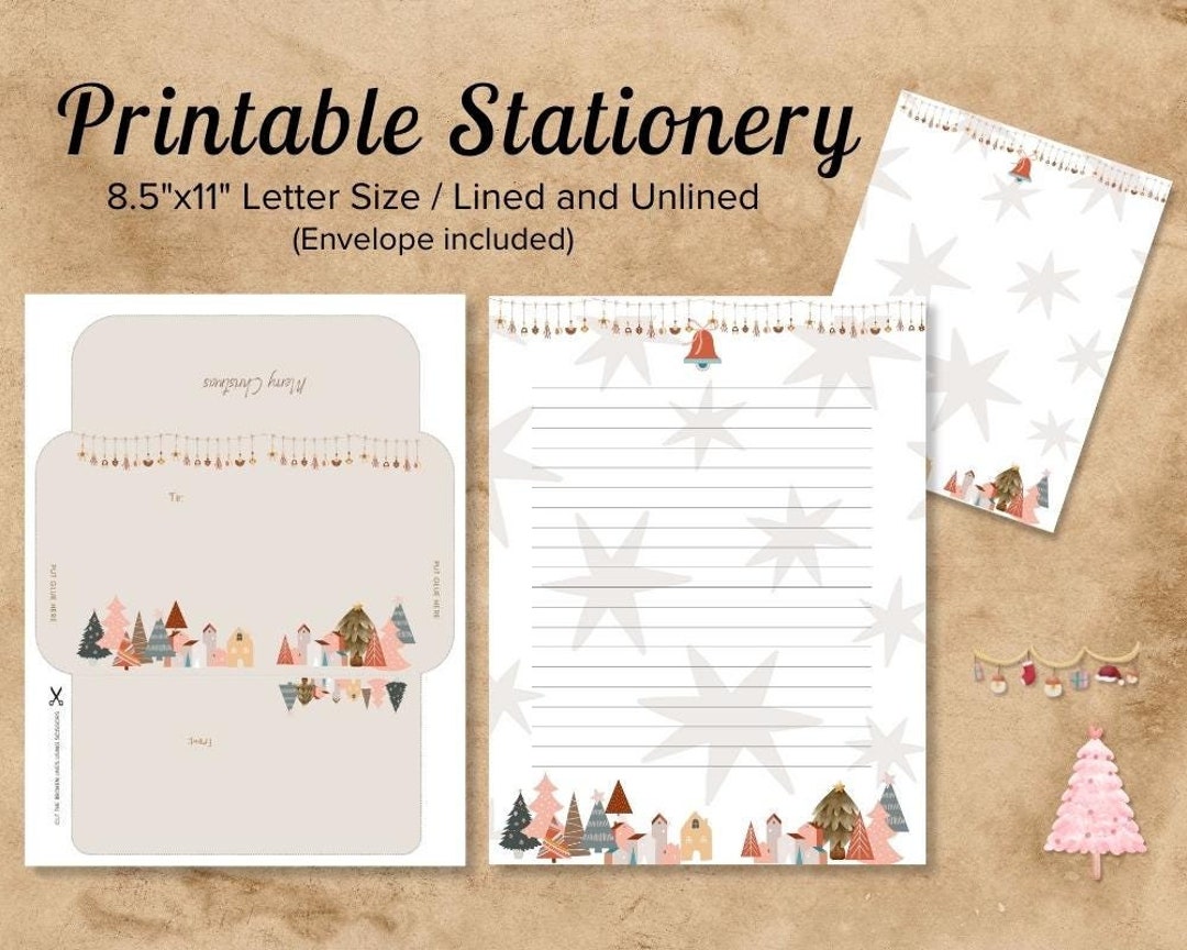 Printable Christmas Village Writing Paper, Printable Stationary ...