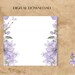 Printable Purple Paper, Watercolor Flower Stationery, Elegant Writing ...