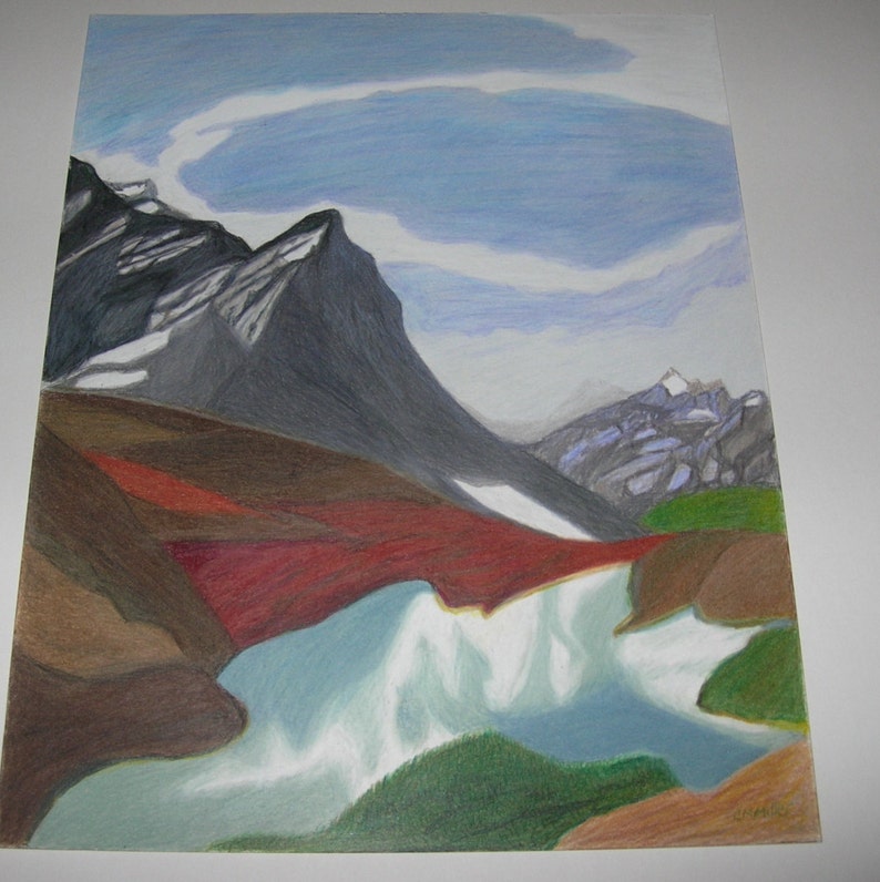 Lake Peyto, Banff ,alberta, Canada Original Drawing - Etsy
