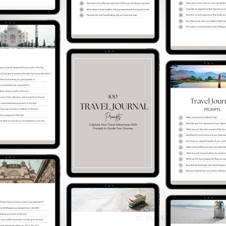 100 Travel Journal Prompts | Printable & Digital Download | Travel ...