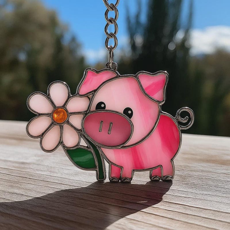 Stained Glass Pig - Etsy