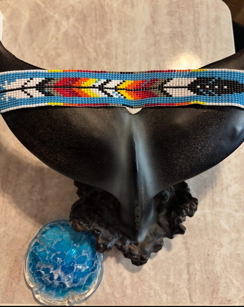 Native American Loom Beaded Necklace: “flight Feather” Choker - Etsy