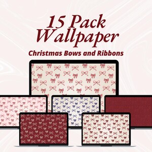 15 Pack Christmas Bows and Ribbons Desktop Wallpapers Computer/pc ...