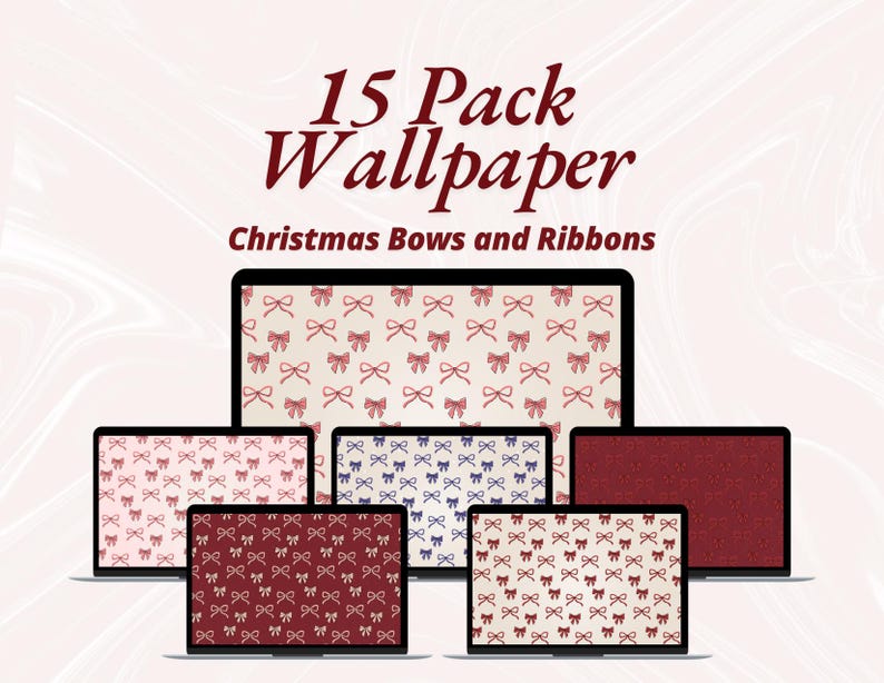 15 Pack Christmas Bows and Ribbons Desktop Wallpapers Computer/pc ...