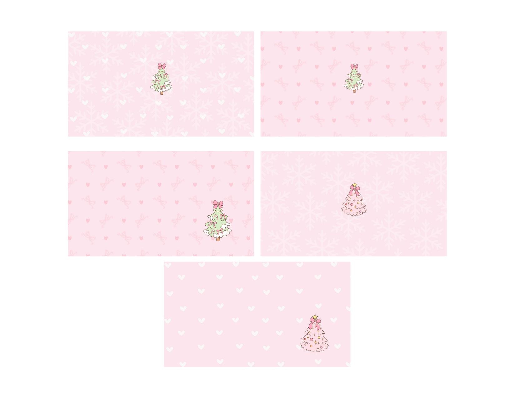 25 Pink Christmas Desktop Wallpaper Set // Holiday Themed // Computer ...