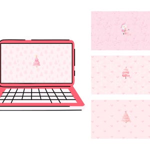25 Pink Christmas Desktop Wallpaper Set // Holiday Themed // Computer ...