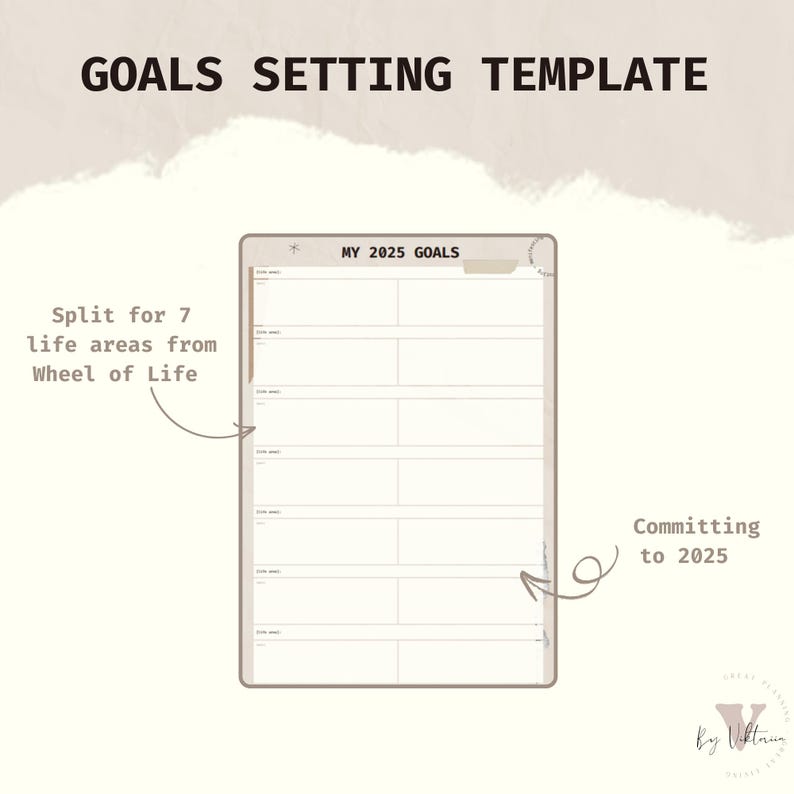 2025 PDF Printable Goals Planner & Tracker - Guide on How to Set Goals ...