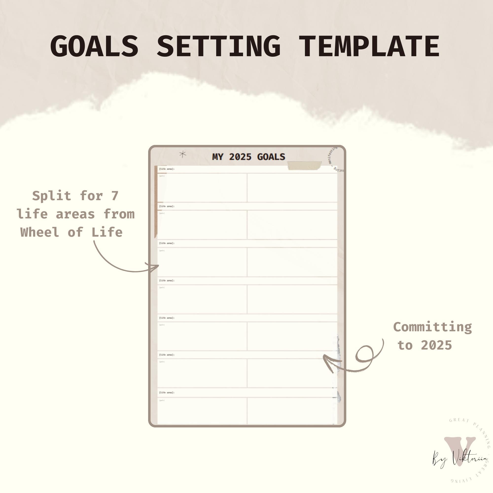 2025 PDF Printable Goals Planner & Tracker - Guide on How to Set Goals ...