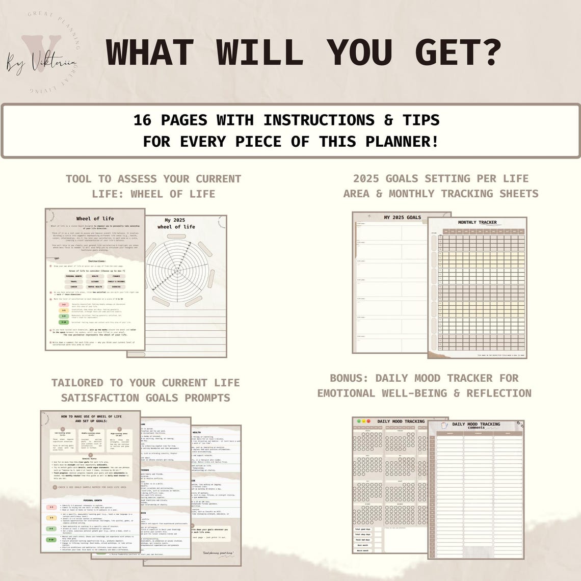 2025 PDF Printable Goals Planner & Tracker - Guide on How to Set Goals ...