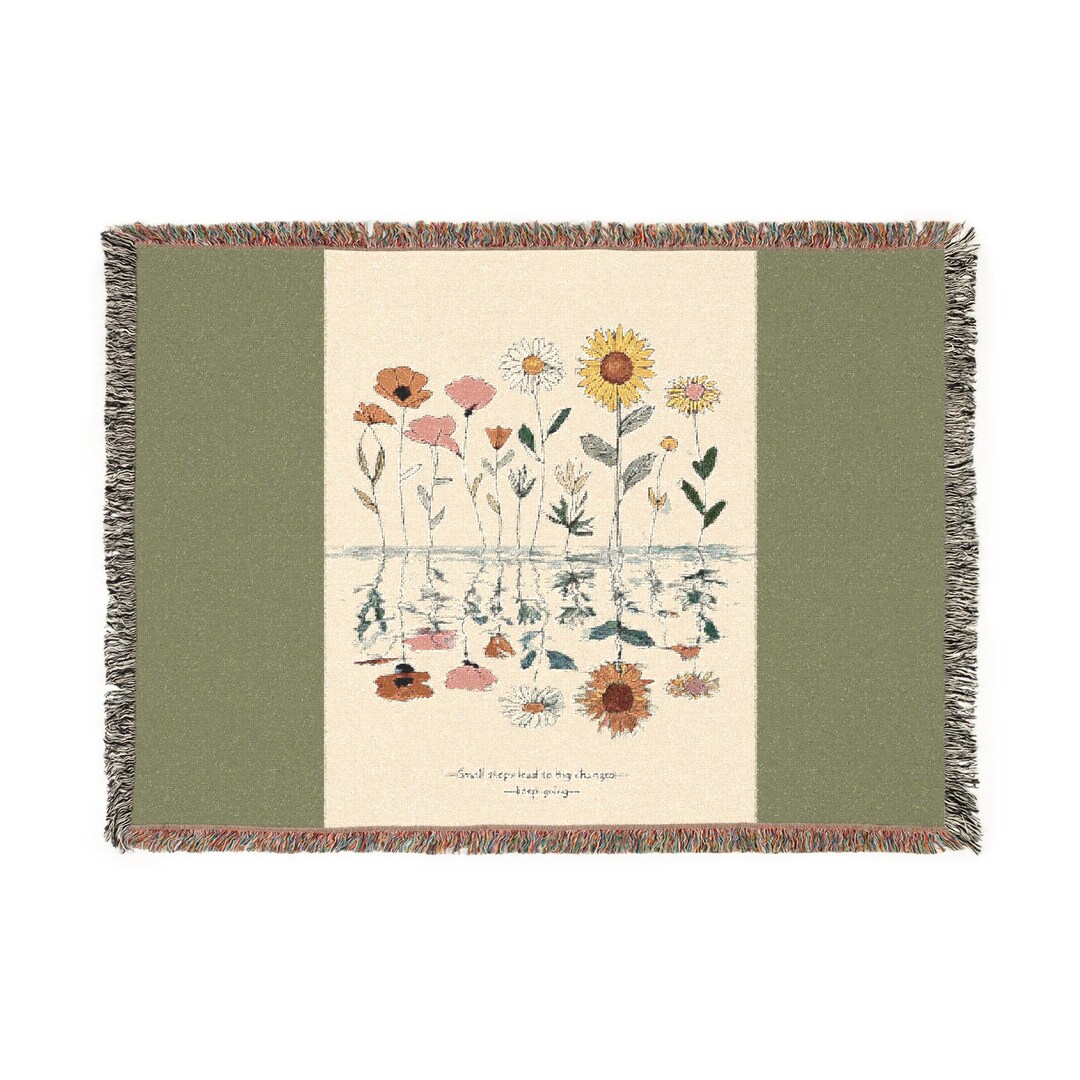 Woven Blanket, Mental Health Awareness Gift, Cozy Throw Blanket, Self ...