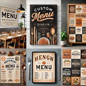 Custom Restaurant Menu Design Professional Menus and Promotional ...