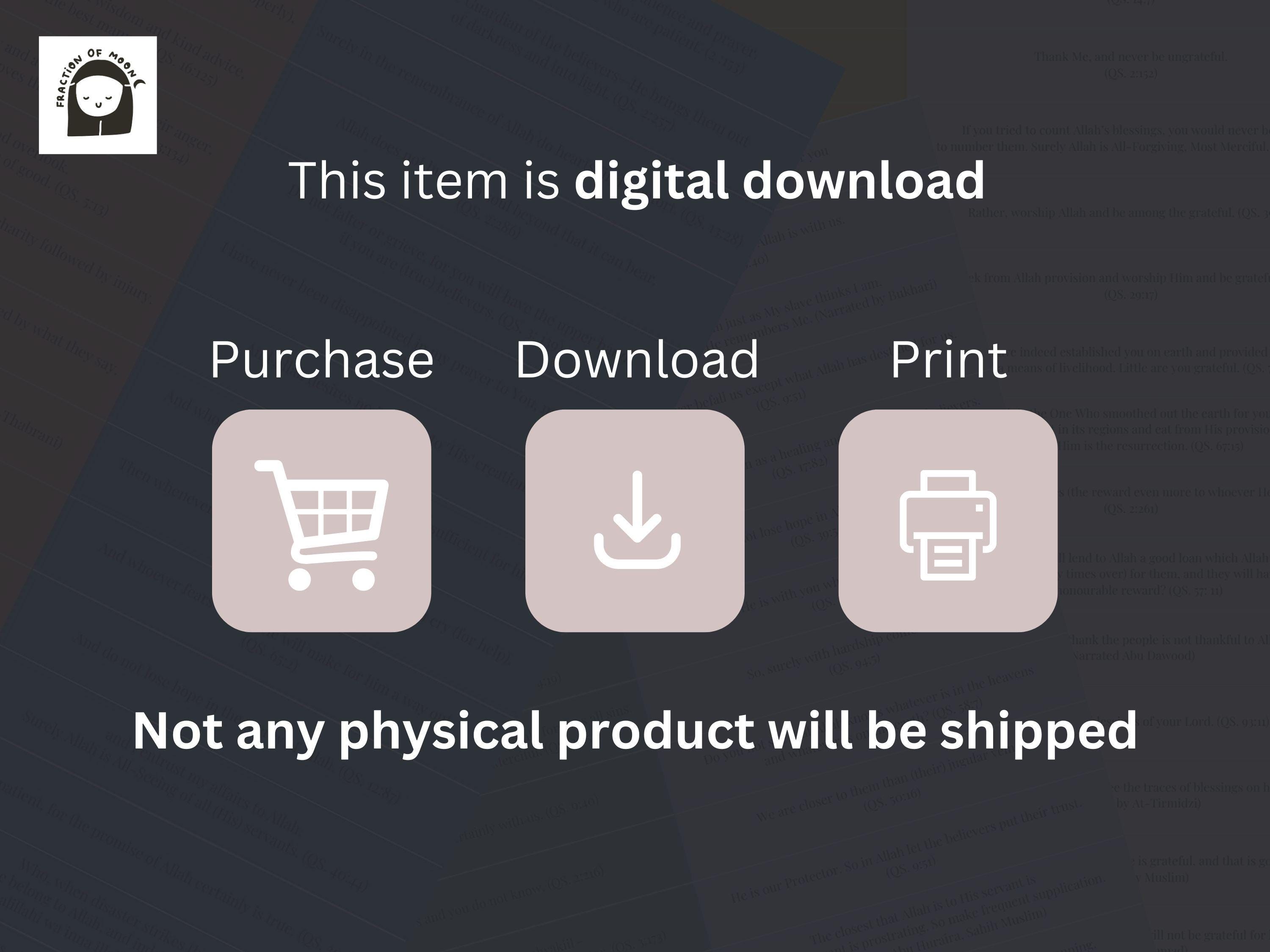 Instant Download DIY Islamic Jar Printable Quran Verses & Hadith Set - Etsy