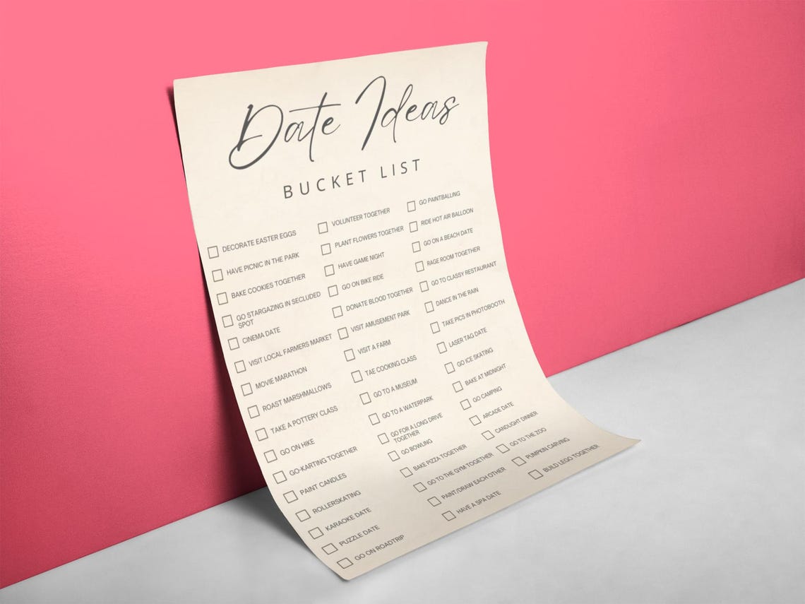 Romantic Date Ideas Bucket List | Fun Couples Bucket List | Unique Date ...