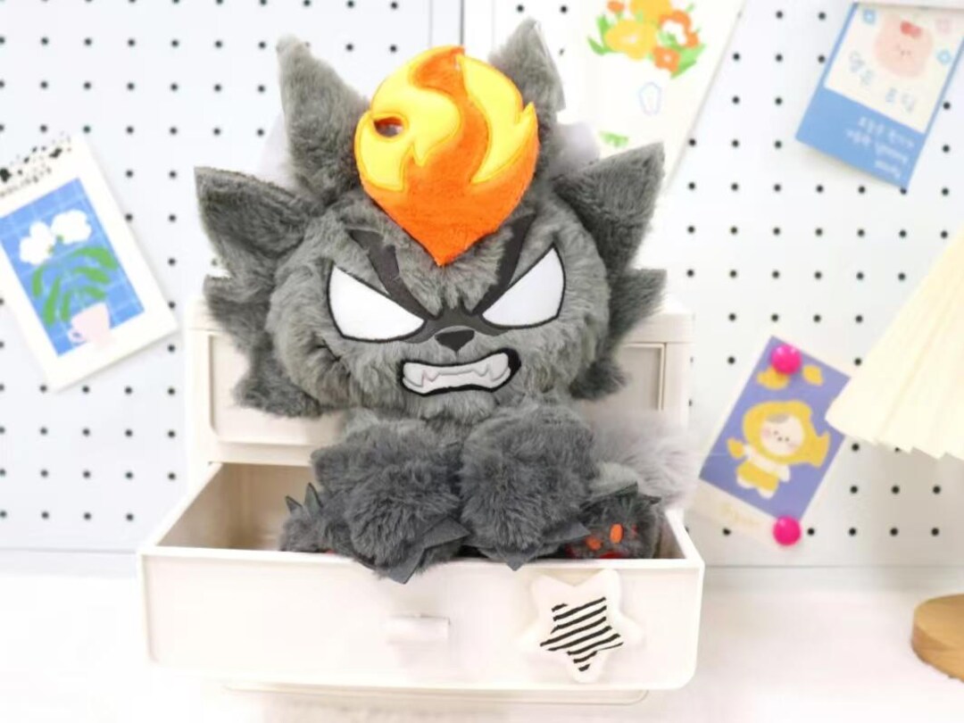 Handmade Seated Wolf Plushie-20cm Custom Collectible Toy-perfect Gift ...