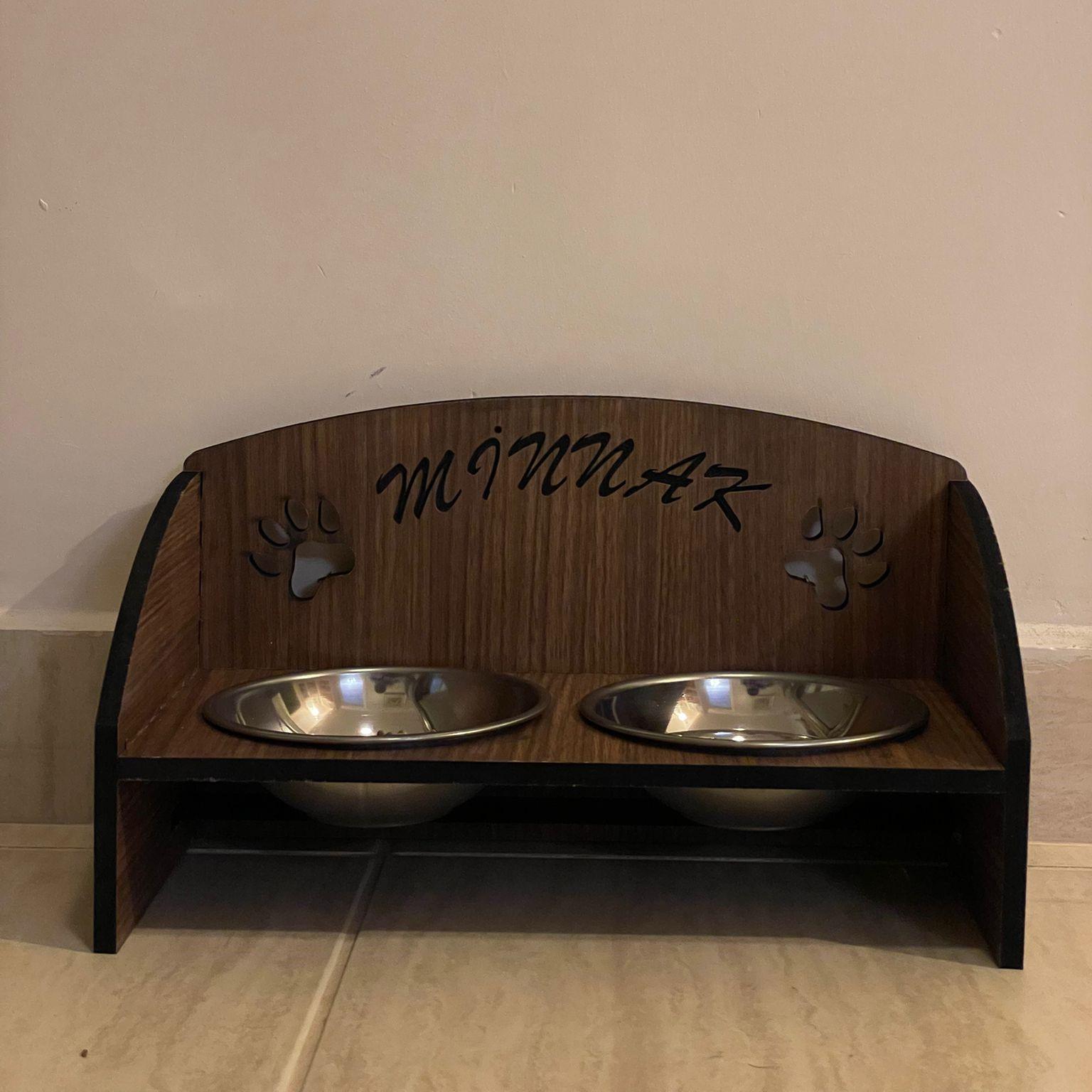 Personalized Wooden Cat Feeding Stand - Etsy