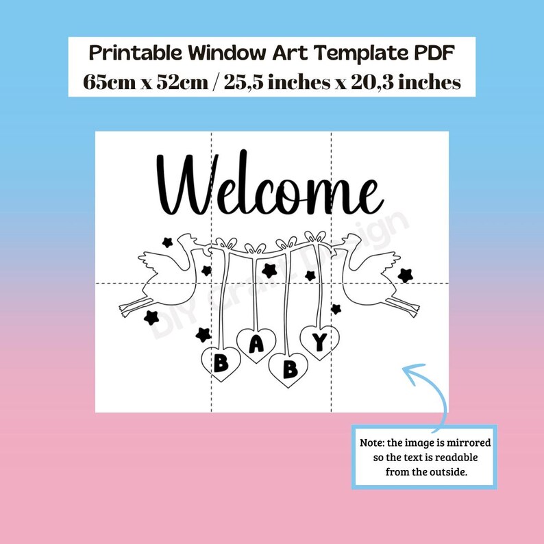 Welcome Baby Printable Window Art - Perfect for Chalk Markers or Paint ...