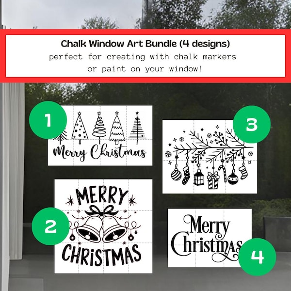 Christmas Window Chalk Ideas - Etsy UK