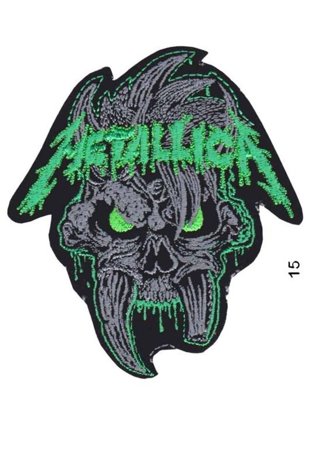 Metallica Silver Small Embroidered Patch Badge Applique Iron on 382520 ...