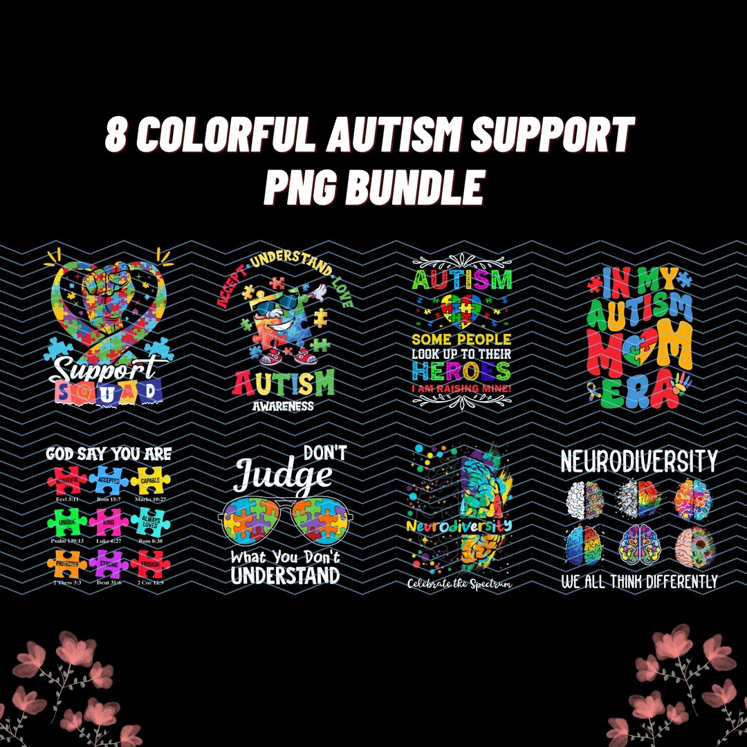 Autism Awareness Bundle PNG, Autism Coquette Bow, Glitter Puzzle ...